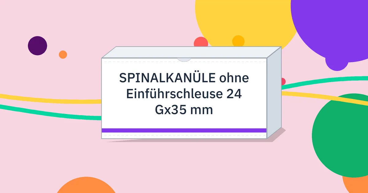 Symbolbild: Packung mit der Aufschrift SPINALKANÜLE ohne Einführschleuse 24 Gx35 mm (PZN 03949503) – Verfügbarkeit und Bezug in Apotheken in Frankfurt am Main
