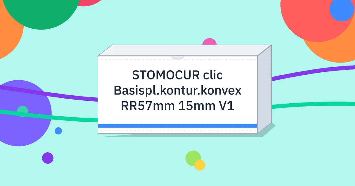 Symbolbild: Packung mit der Aufschrift STOMOCUR clic Basispl.kontur.konvex RR57mm 15mm V1 (PZN 18238883) – Verfügbarkeit und Bezug in Apotheken in Frankfurt am Main