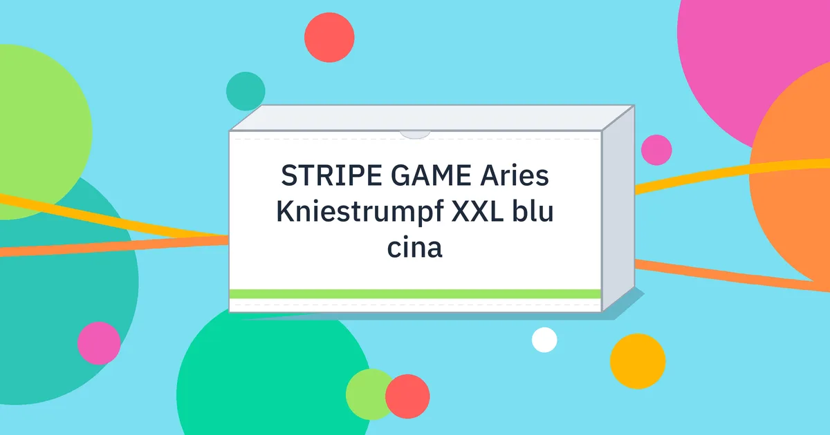 Symbolbild: Packung mit der Aufschrift STRIPE GAME Aries Kniestrumpf XXL blu cina (PZN 20209647) – Verfügbarkeit und Bezug in Apotheken in Frankfurt am Main