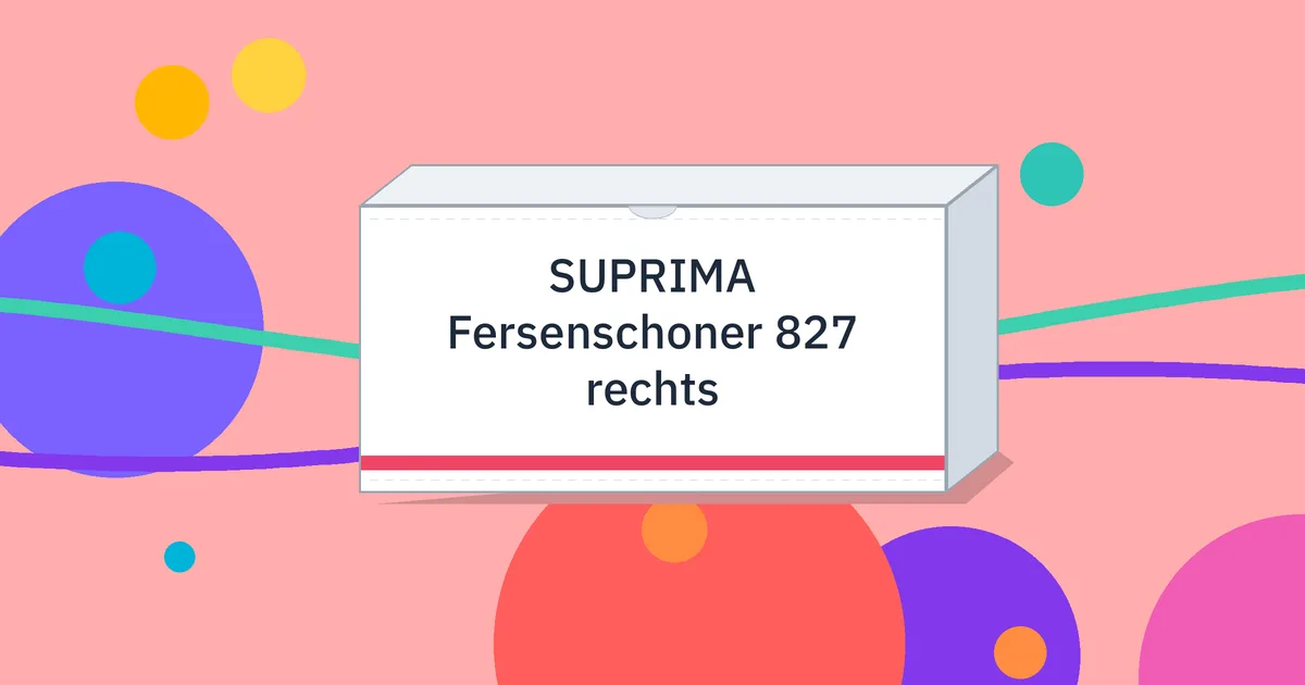Symbolbild: Packung mit der Aufschrift SUPRIMA Fersenschoner 827 rechts (PZN 06319955) – Verfügbarkeit und Bezug in Apotheken in Frankfurt am Main