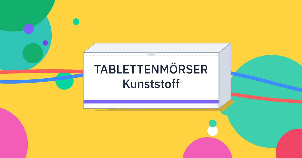 Symbolbild: Packung mit der Aufschrift TABLETTENMÖRSER Kunststoff (PZN 08454048) – Verfügbarkeit und Bezug in Apotheken in Frankfurt am Main