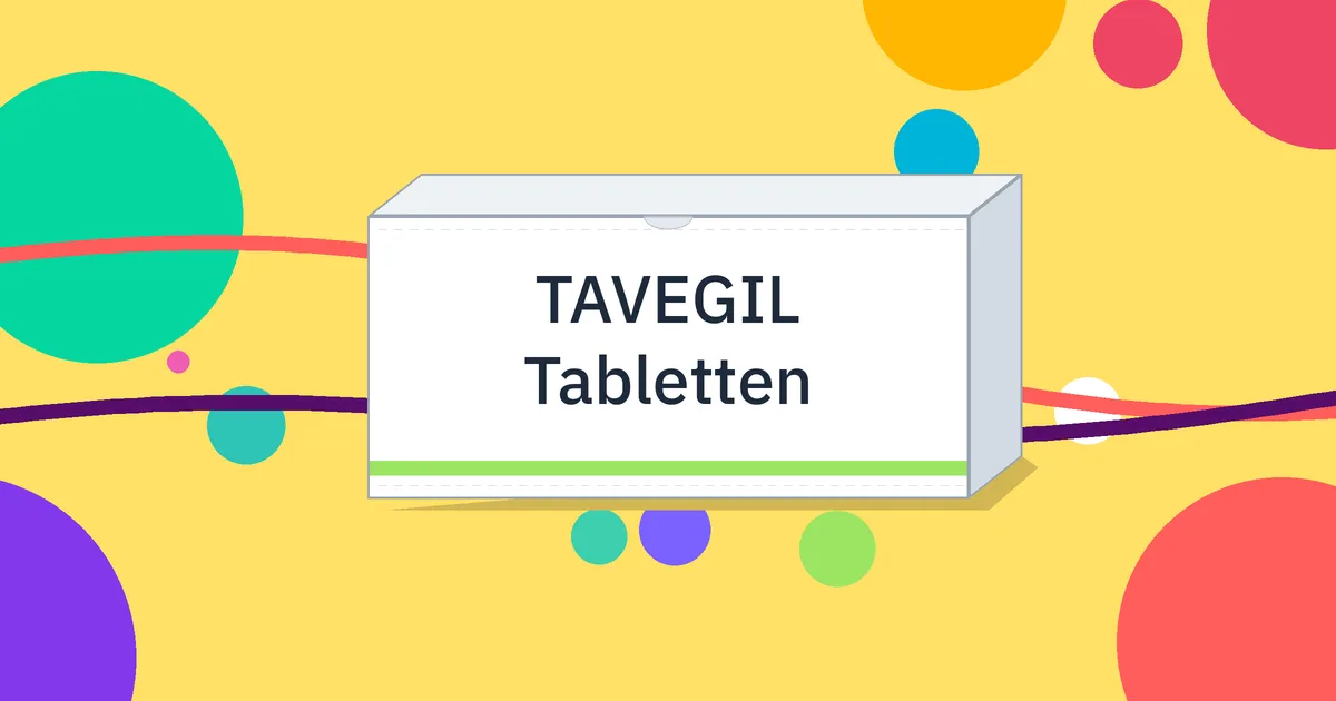 Symbolbild: Packung mit der Aufschrift TAVEGIL Tabletten (PZN 16791883) – Verfügbarkeit und Bezug in Apotheken in Frankfurt am Main