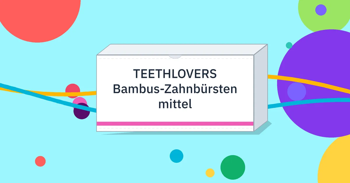 Symbolbild: Packung mit der Aufschrift TEETHLOVERS Bambus-Zahnbürsten mittel (PZN 18327084) – Verfügbarkeit und Bezug in Apotheken in Frankfurt am Main