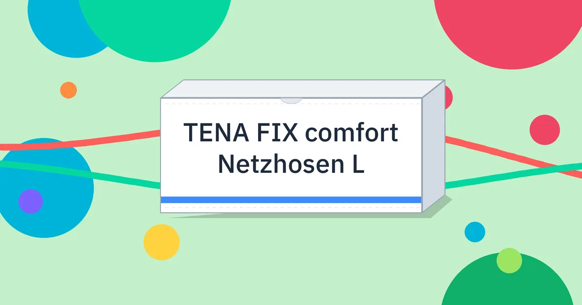Symbolbild: Packung mit der Aufschrift TENA FIX comfort Netzhosen L (PZN 00179424) – Verfügbarkeit und Bezug in Apotheken in Frankfurt am Main
