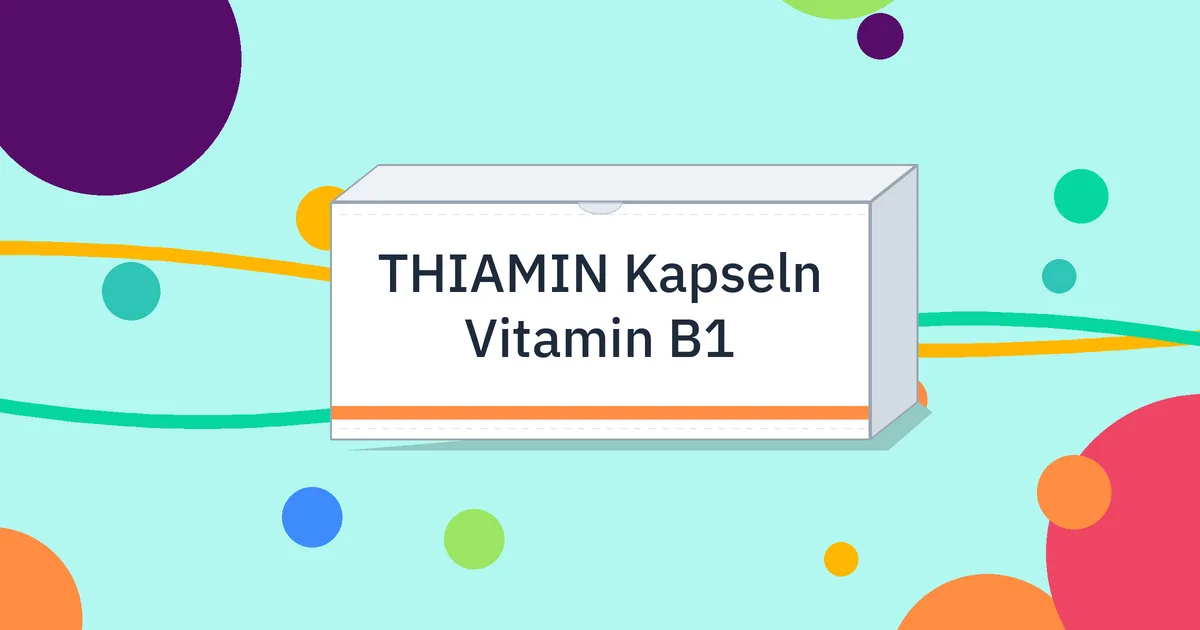 Symbolbild: Packung mit der Aufschrift THIAMIN Kapseln Vitamin B1 (PZN 00574089) – Verfügbarkeit und Bezug in Apotheken in Frankfurt am Main
