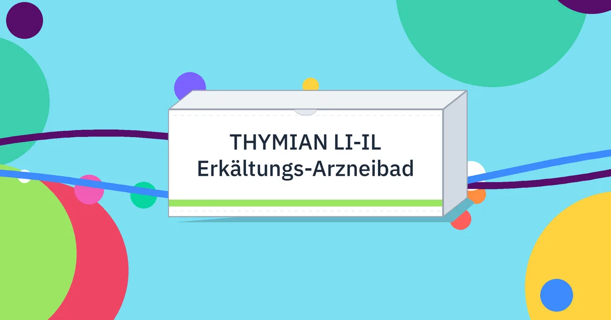 Symbolbild: Packung mit der Aufschrift THYMIAN LI-IL Erkältungs-Arzneibad (PZN 09703022) – Verfügbarkeit und Bezug in Apotheken in Frankfurt am Main