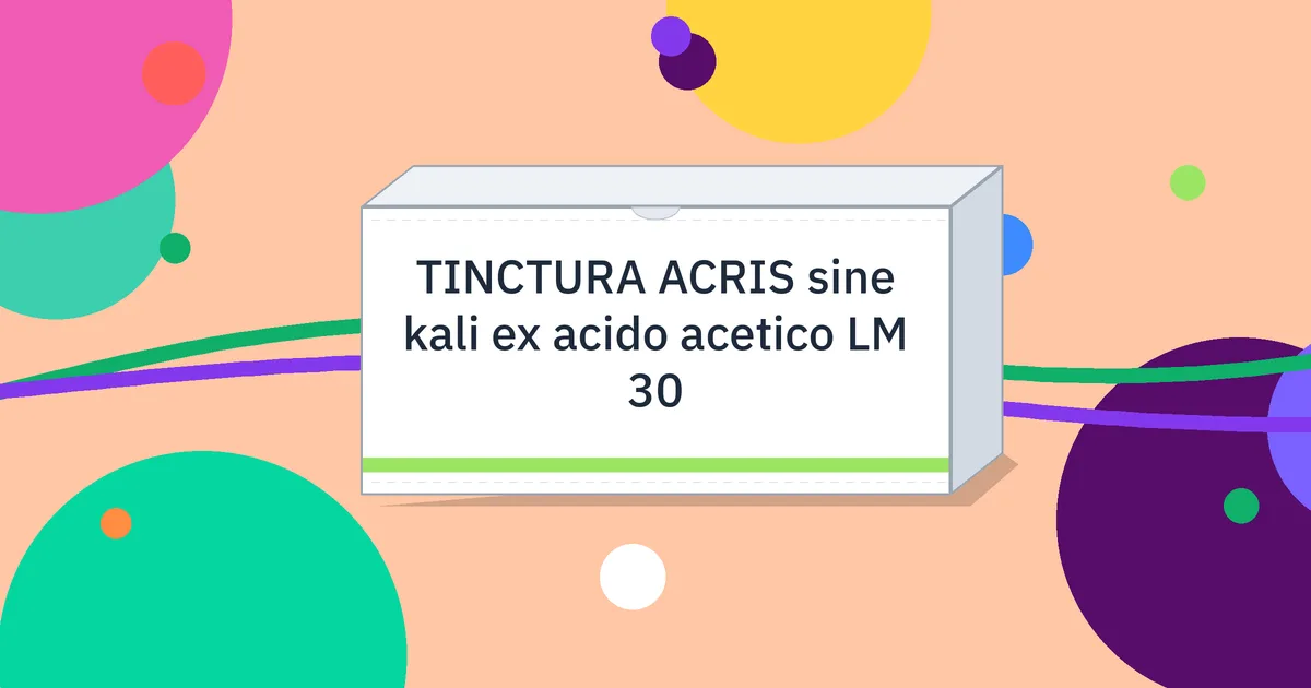 Symbolbild: Packung mit der Aufschrift TINCTURA ACRIS sine kali ex acido acetico LM 30 (PZN 13701767) – Verfügbarkeit und Bezug in Apotheken in Frankfurt am Main