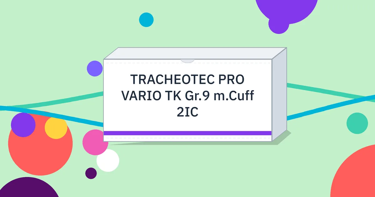 Symbolbild: Packung mit der Aufschrift TRACHEOTEC PRO VARIO TK Gr.9 m.Cuff 2IC (PZN 14285360) – Verfügbarkeit und Bezug in Apotheken in Frankfurt am Main