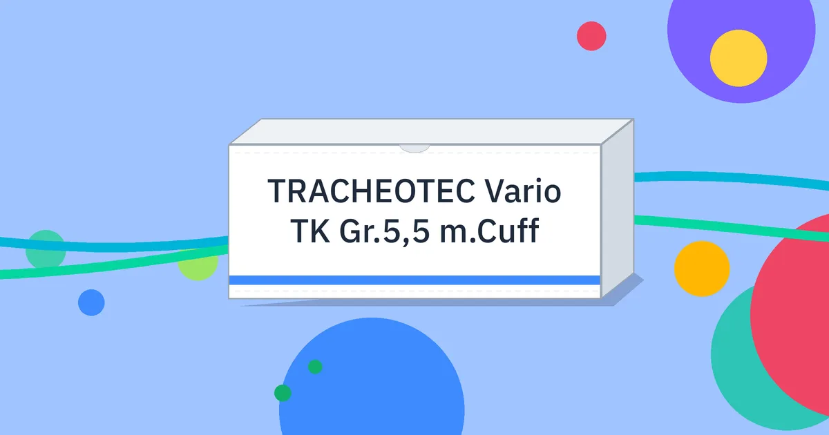 Symbolbild: Packung mit der Aufschrift TRACHEOTEC Vario TK Gr.5,5 m.Cuff (PZN 20197430) – Verfügbarkeit und Bezug in Apotheken in Frankfurt am Main