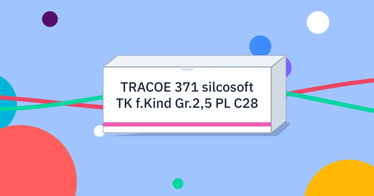 Symbolbild: Packung mit der Aufschrift TRACOE 371 silcosoft TK f.Kind Gr.2,5 PL C28 (PZN 14314877) – Verfügbarkeit und Bezug in Apotheken in Frankfurt am Main