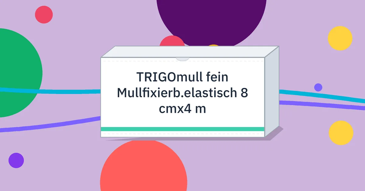 Symbolbild: Packung mit der Aufschrift TRIGOmull fein Mullfixierb.elastisch 8 cmx4 m (PZN 20342582) – Verfügbarkeit und Bezug in Apotheken in Frankfurt am Main
