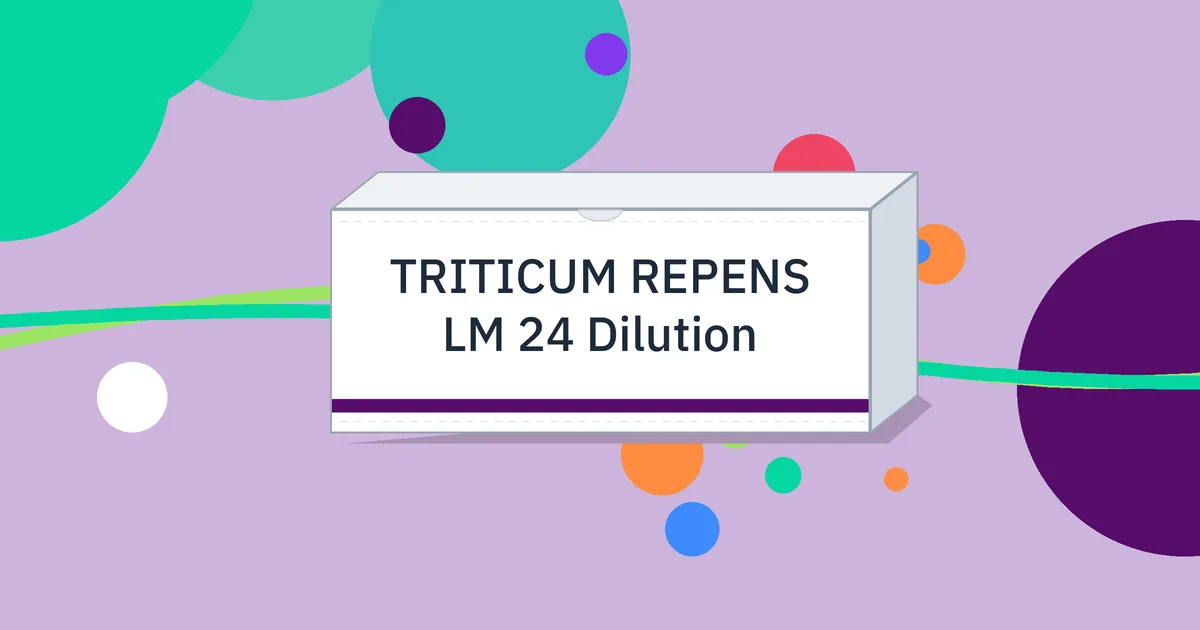 Symbolbild: Packung mit der Aufschrift TRITICUM REPENS LM 24 Dilution (PZN 13251778) – Verfügbarkeit und Bezug in Apotheken in Frankfurt am Main