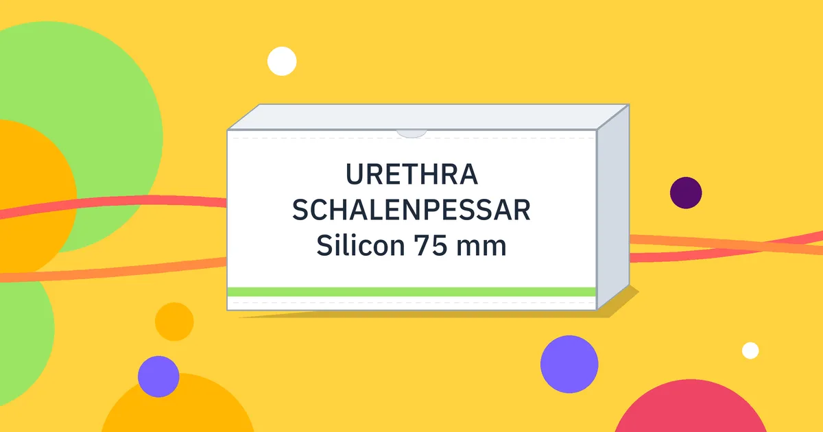 Symbolbild: Packung mit der Aufschrift URETHRA SCHALENPESSAR Silicon 75 mm (PZN 00254019) – Verfügbarkeit und Bezug in Apotheken in Frankfurt am Main