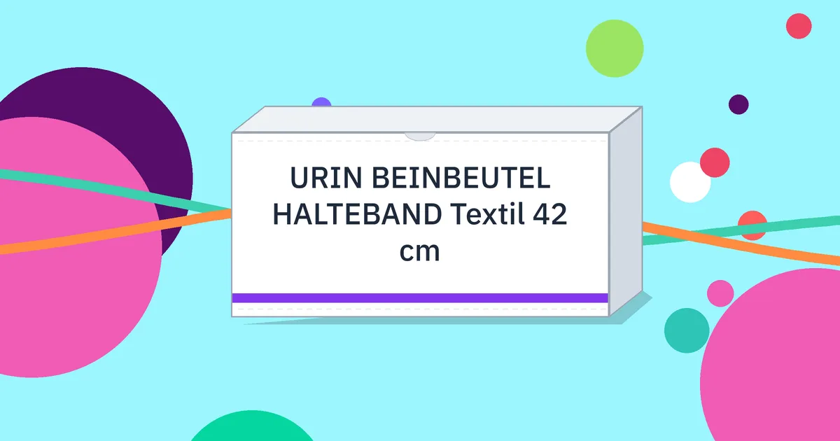 Symbolbild: Packung mit der Aufschrift URIN BEINBEUTEL HALTEBAND Textil 42 cm (PZN 03401194) – Verfügbarkeit und Bezug in Apotheken in Frankfurt am Main
