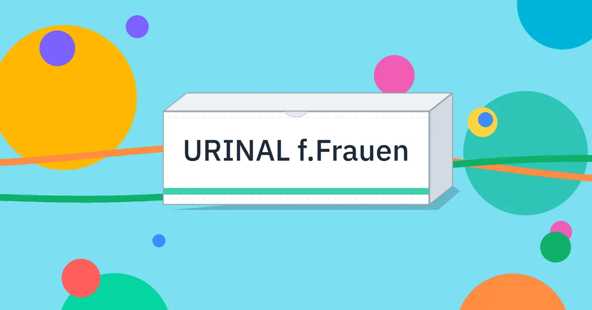 Symbolbild: Packung mit der Aufschrift URINAL f.Frauen (PZN 01740035) – Verfügbarkeit und Bezug in Apotheken in Frankfurt am Main