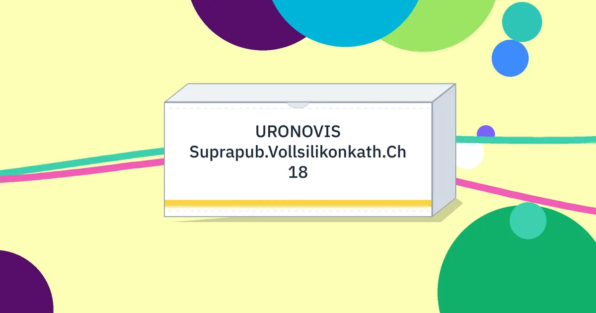 Symbolbild: Packung mit der Aufschrift URONOVIS Suprapub.Vollsilikonkath.Ch 18 (PZN 02352140) – Verfügbarkeit und Bezug in Apotheken in Frankfurt am Main