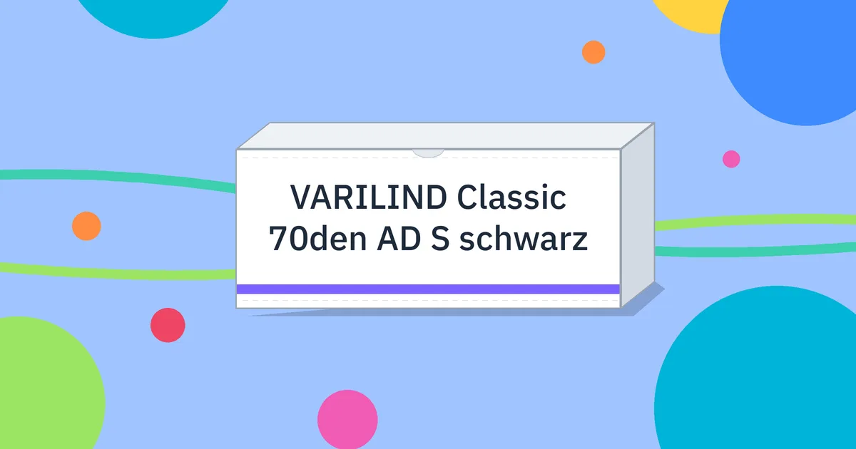 Symbolbild: Packung mit der Aufschrift VARILIND Classic 70den AD S schwarz (PZN 09521427) – Verfügbarkeit und Bezug in Apotheken in Frankfurt am Main