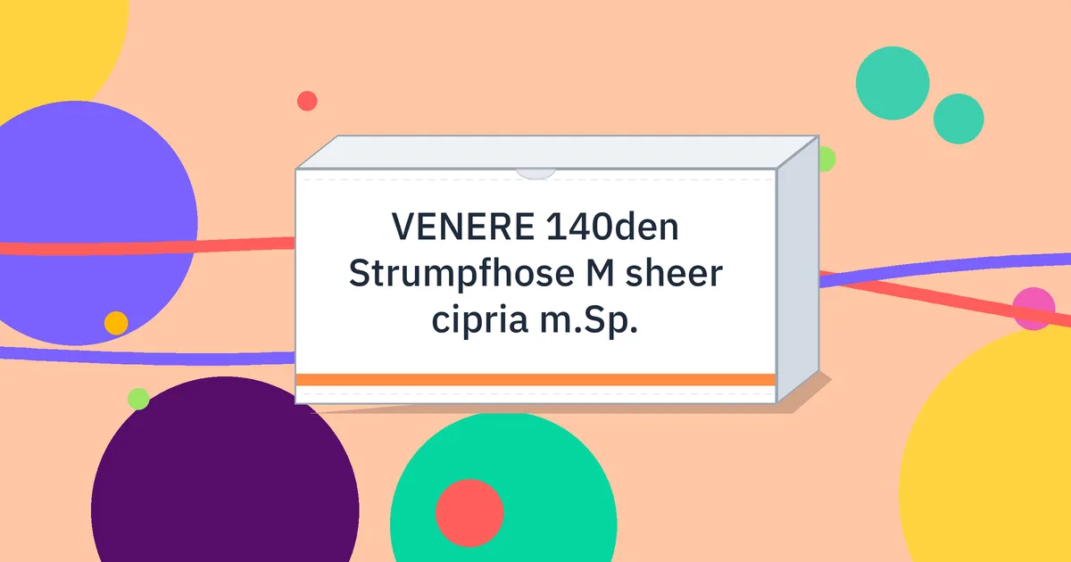 Symbolbild: Packung mit der Aufschrift VENERE 140den Strumpfhose M sheer cipria m.Sp. (PZN 16171790) – Verfügbarkeit und Bezug in Apotheken in Frankfurt am Main