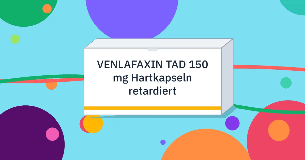 Symbolbild: Packung mit der Aufschrift VENLAFAXIN TAD 150 mg Hartkapseln retardiert (PZN 02726557) – Verfügbarkeit und Bezug in Apotheken in Frankfurt am Main