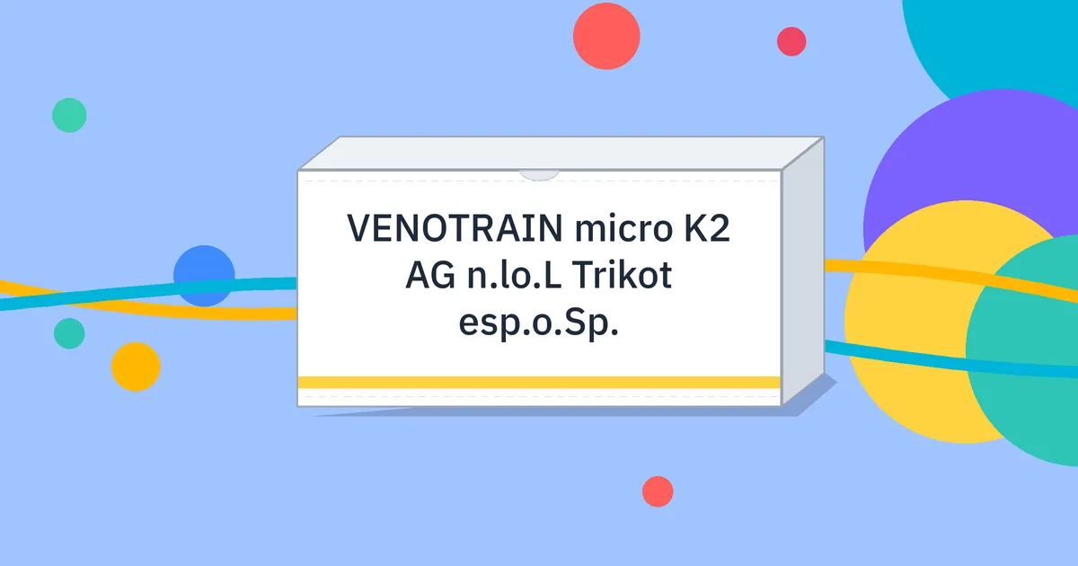 Symbolbild: Packung mit der Aufschrift VENOTRAIN micro K2 AG n.lo.L Trikot esp.o.Sp. (PZN 05713130) – Verfügbarkeit und Bezug in Apotheken in Frankfurt am Main