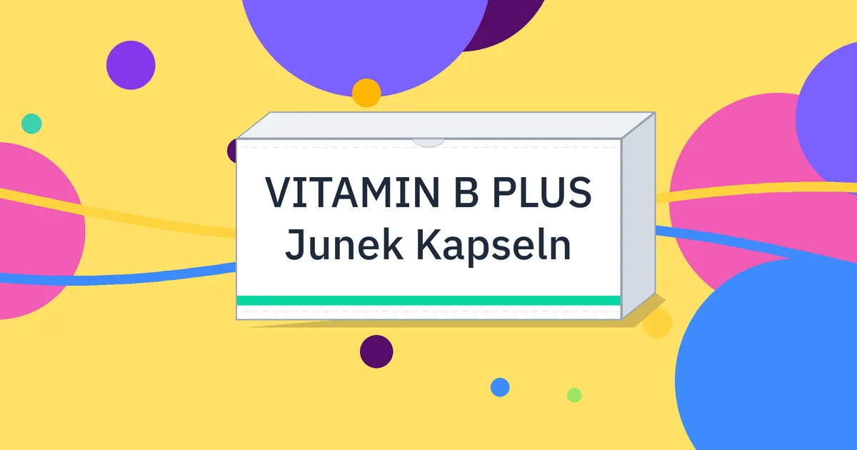 Symbolbild: Packung mit der Aufschrift VITAMIN B PLUS Junek Kapseln (PZN 12734150) – Verfügbarkeit und Bezug in Apotheken in Frankfurt am Main