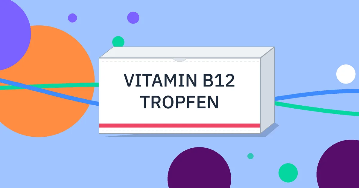 Symbolbild: Packung mit der Aufschrift VITAMIN B12 TROPFEN (PZN 19268314) – Verfügbarkeit und Bezug in Apotheken in Frankfurt am Main