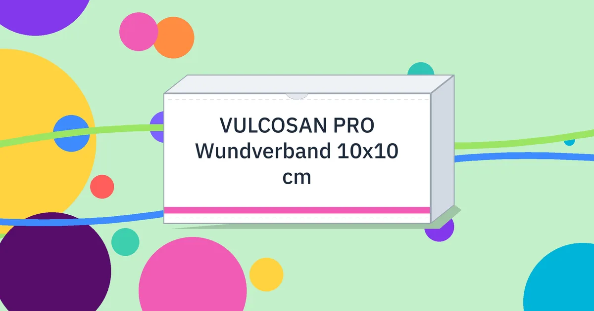 Symbolbild: Packung mit der Aufschrift VULCOSAN PRO Wundverband 10x10 cm (PZN 16517107) – Verfügbarkeit und Bezug in Apotheken in Frankfurt am Main