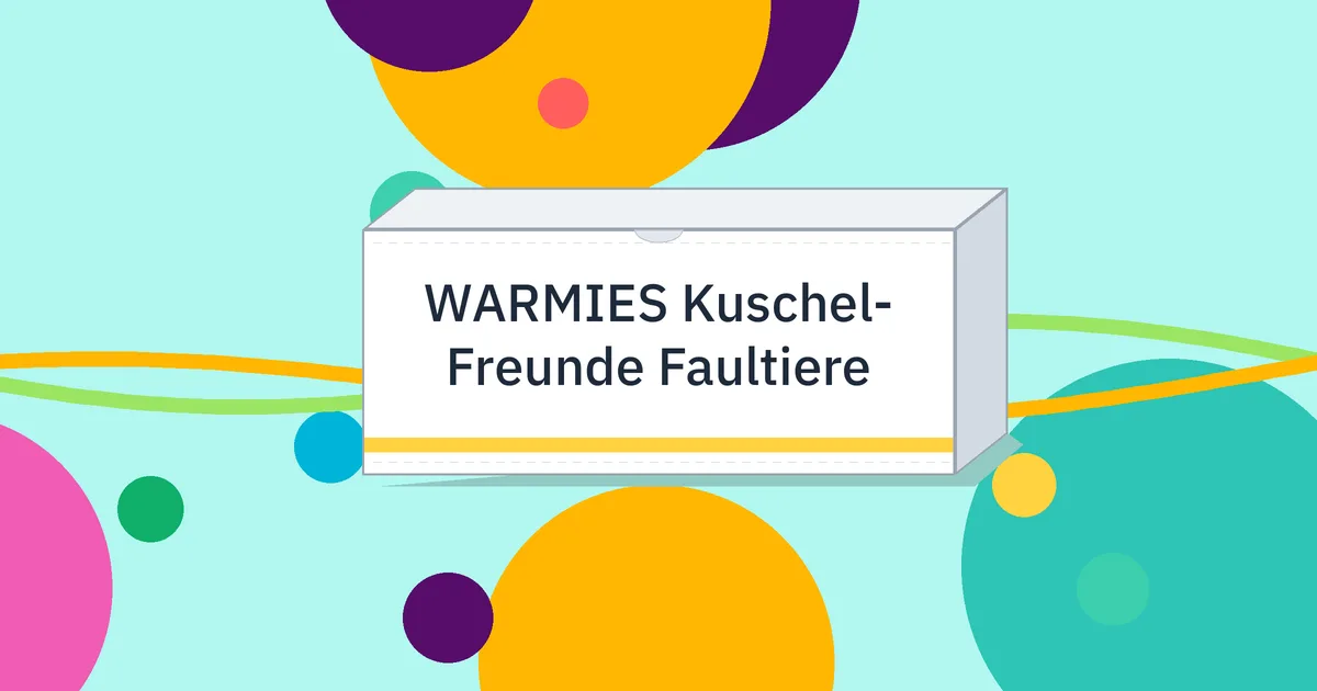 Symbolbild: Packung mit der Aufschrift WARMIES Kuschel-Freunde Faultiere (PZN 16261412) – Verfügbarkeit und Bezug in Apotheken in Frankfurt am Main