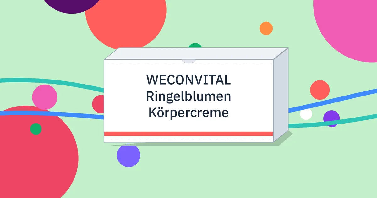 Symbolbild: Packung mit der Aufschrift WECONVITAL Ringelblumen Körpercreme (PZN 13875409) – Verfügbarkeit und Bezug in Apotheken in Frankfurt am Main