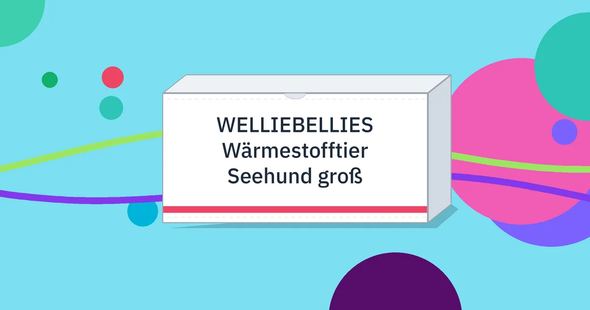 Symbolbild: Packung mit der Aufschrift WELLIEBELLIES Wärmestofftier Seehund groß (PZN 19175854) – Verfügbarkeit und Bezug in Apotheken in Frankfurt am Main