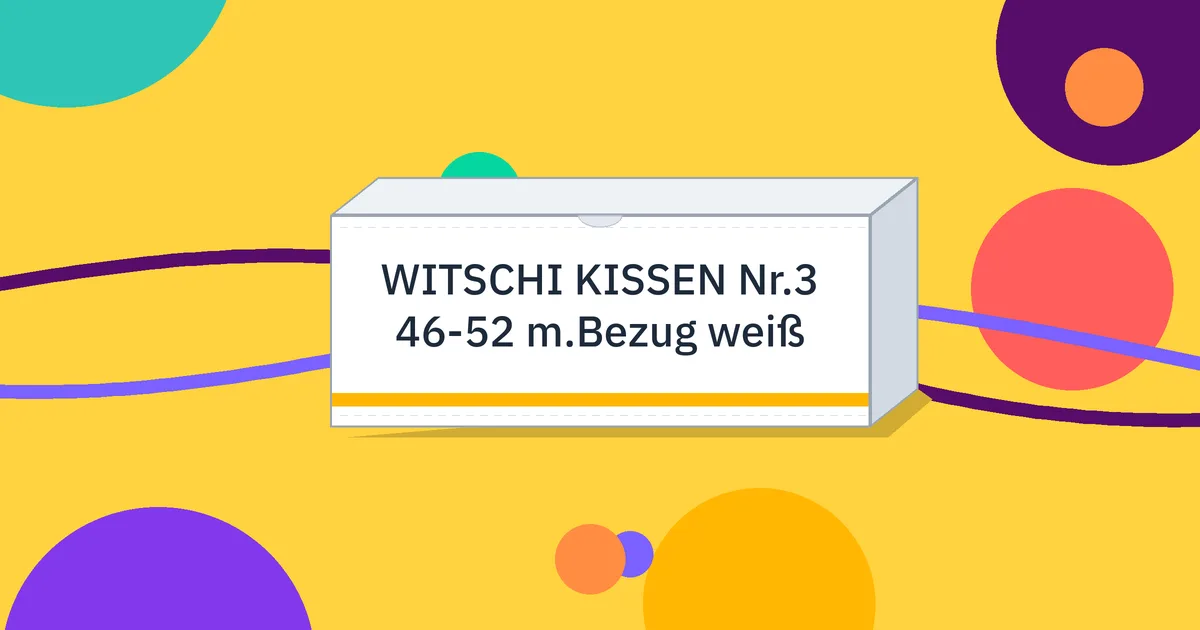 Symbolbild: Packung mit der Aufschrift WITSCHI KISSEN Nr.3 46-52 m.Bezug weiß (PZN 00627325) – Verfügbarkeit und Bezug in Apotheken in Frankfurt am Main