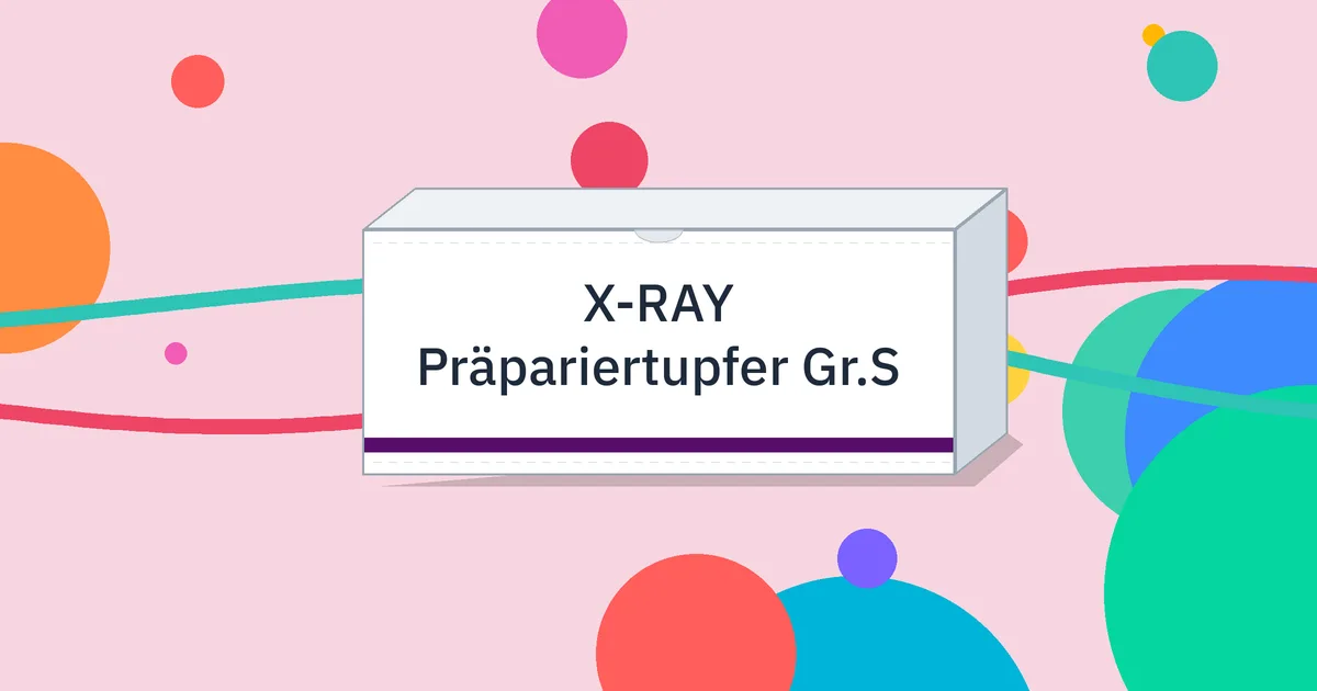 Symbolbild: Packung mit der Aufschrift X-RAY Präpariertupfer Gr.S (PZN 06883785) – Verfügbarkeit und Bezug in Apotheken in Frankfurt am Main