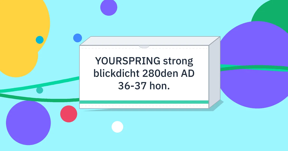 Symbolbild: Packung mit der Aufschrift YOURSPRING strong blickdicht 280den AD 36-37 hon. (PZN 18058678) – Verfügbarkeit und Bezug in Apotheken in Frankfurt am Main