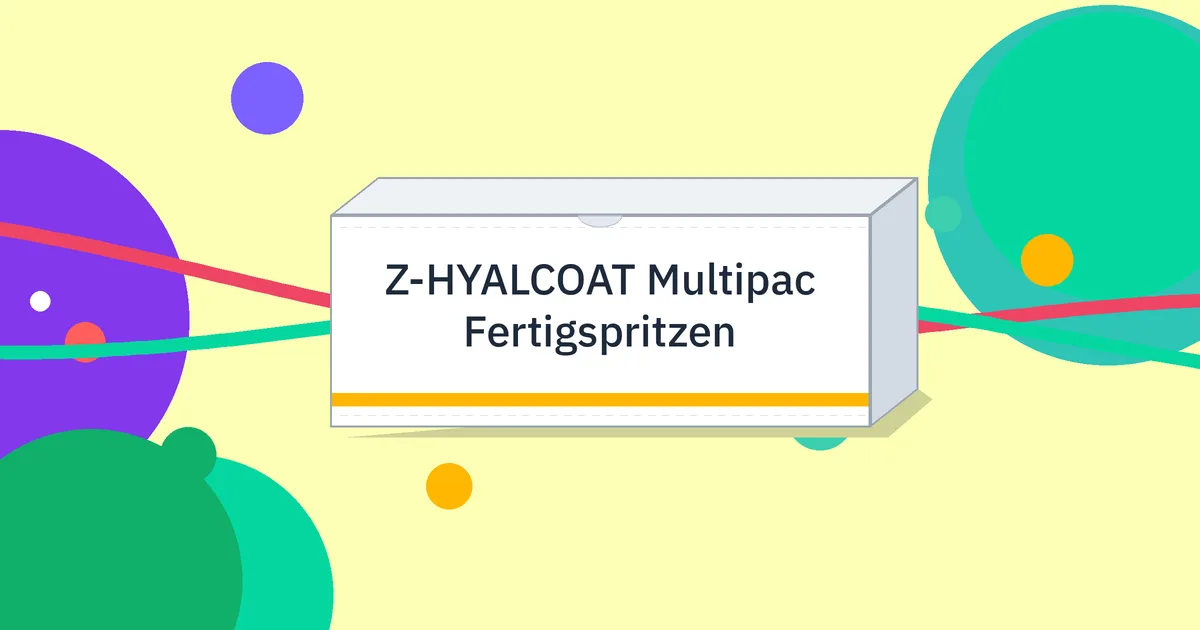 Symbolbild: Packung mit der Aufschrift Z-HYALCOAT Multipac Fertigspritzen (PZN 05505348) – Verfügbarkeit und Bezug in Apotheken in Frankfurt am Main