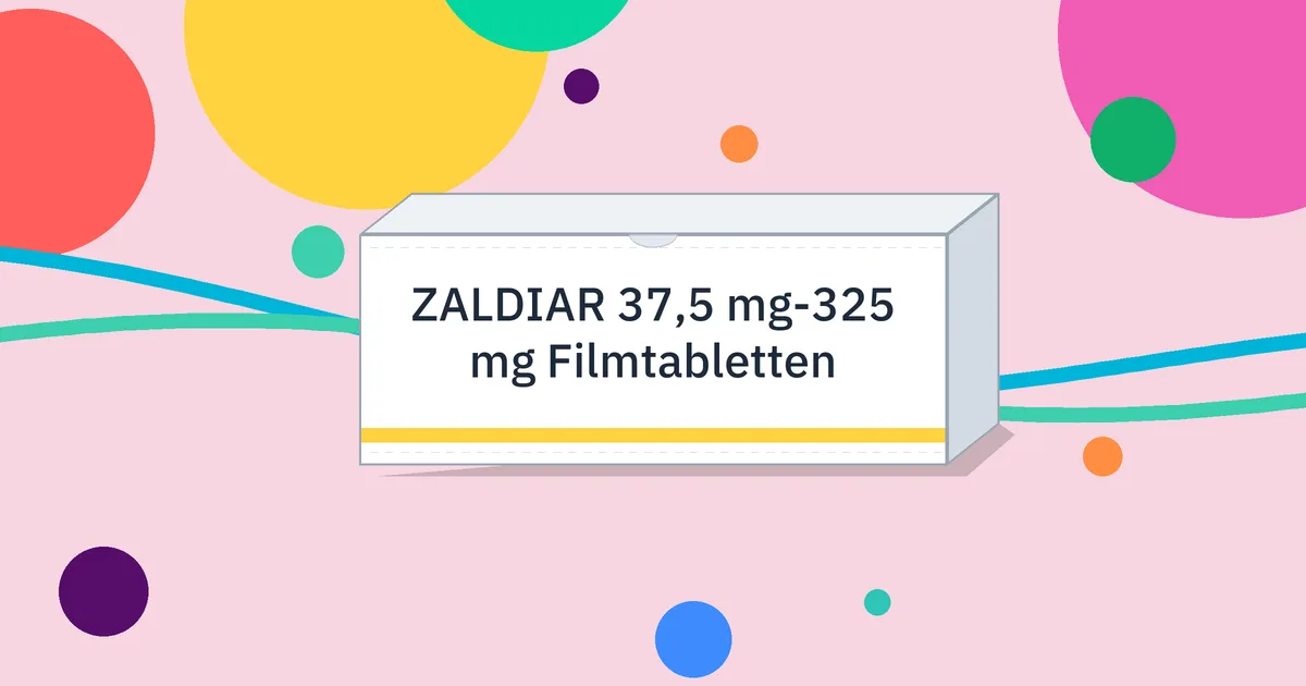 Symbolbild: Packung mit der Aufschrift ZALDIAR 37,5 mg-325 mg Filmtabletten (PZN 09466131) – Verfügbarkeit und Bezug in Apotheken in Frankfurt am Main