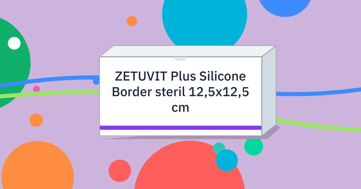 Symbolbild: Packung mit der Aufschrift ZETUVIT Plus Silicone Border steril 12,5x12,5 cm (PZN 20041521) – Verfügbarkeit und Bezug in Apotheken in Frankfurt am Main