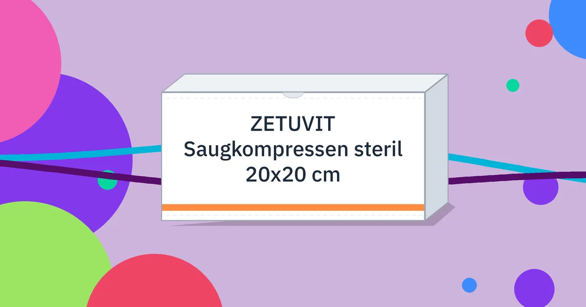 Symbolbild: Packung mit der Aufschrift ZETUVIT Saugkompressen steril 20x20 cm (PZN 19704755) – Verfügbarkeit und Bezug in Apotheken in Frankfurt am Main