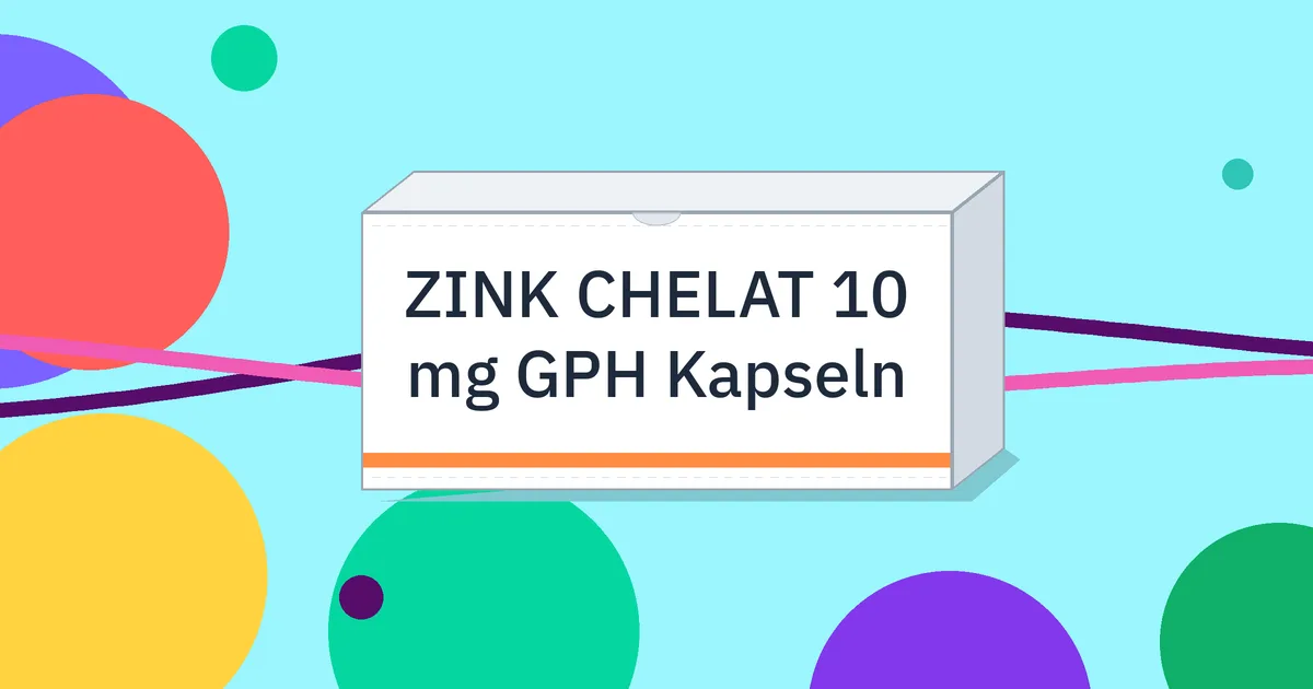 Symbolbild: Packung mit der Aufschrift ZINK CHELAT 10 mg GPH Kapseln (PZN 10015072) – Verfügbarkeit und Bezug in Apotheken in Frankfurt am Main