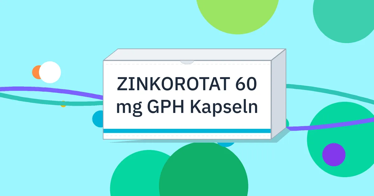 Symbolbild: Packung mit der Aufschrift ZINKOROTAT 60 mg GPH Kapseln (PZN 11075099) – Verfügbarkeit und Bezug in Apotheken in Frankfurt am Main
