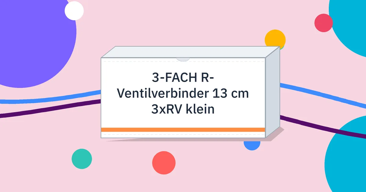 Symbolbild: Packung mit der Aufschrift 3-FACH R-Ventilverbinder 13 cm 3xRV klein (PZN 20198866) – Verfügbarkeit und Bezug in Apotheken in Frankfurt am Main