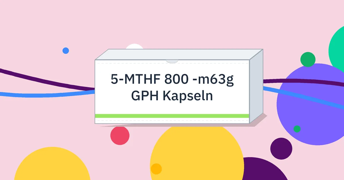 Symbolbild: Packung mit der Aufschrift 5-MTHF 800 -m63g GPH Kapseln (PZN 20051519) – Verfügbarkeit und Bezug in Apotheken in Frankfurt am Main