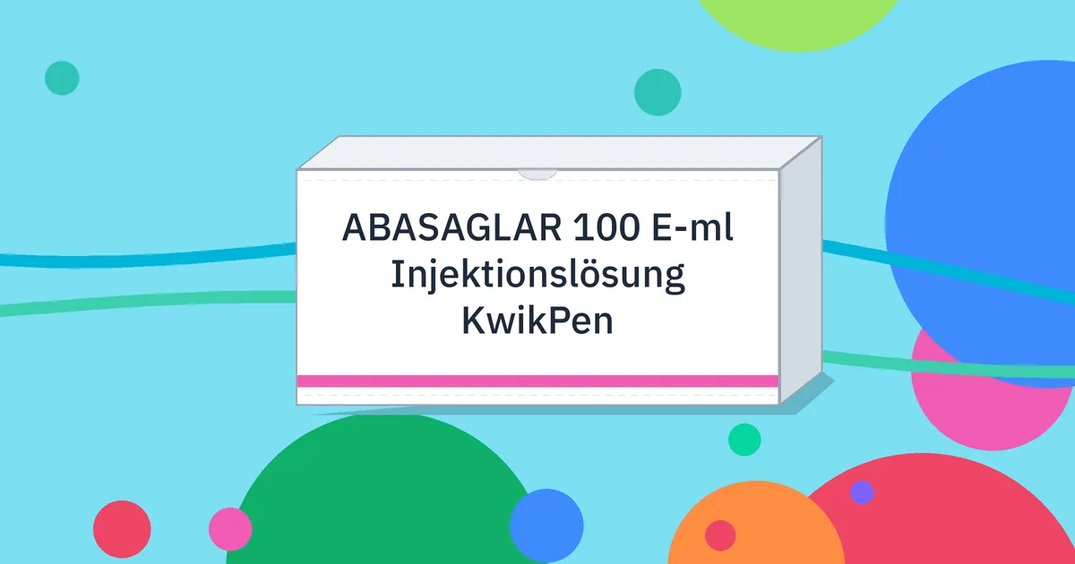 Symbolbild: Packung mit der Aufschrift ABASAGLAR 100 E-ml Injektionslösung KwikPen (PZN 12146364) – Verfügbarkeit und Bezug in Apotheken in Frankfurt am Main