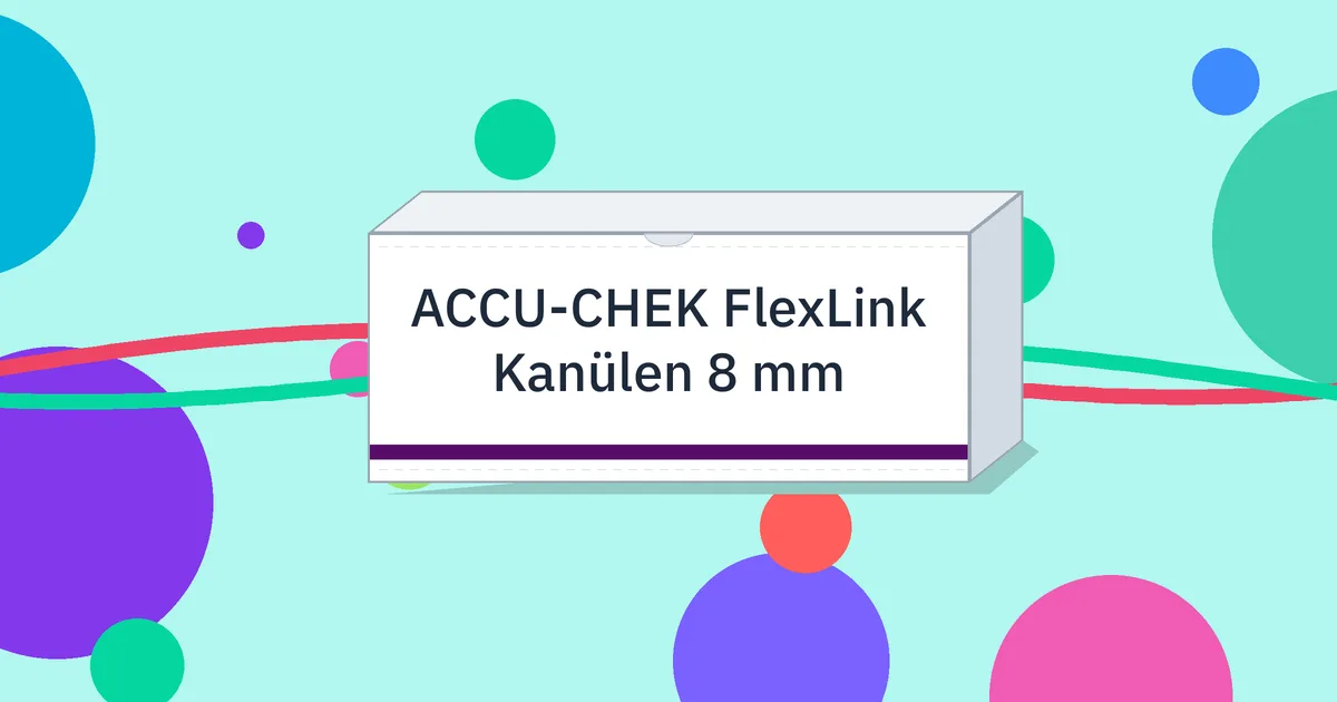 Symbolbild: Packung mit der Aufschrift ACCU-CHEK FlexLink Kanülen 8 mm (PZN 16786971) – Verfügbarkeit und Bezug in Apotheken in Frankfurt am Main