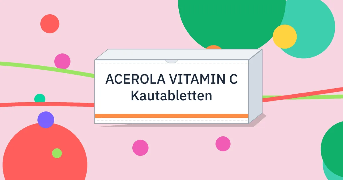 Symbolbild: Packung mit der Aufschrift ACEROLA VITAMIN C Kautabletten (PZN 13913819) – Verfügbarkeit und Bezug in Apotheken in Frankfurt am Main