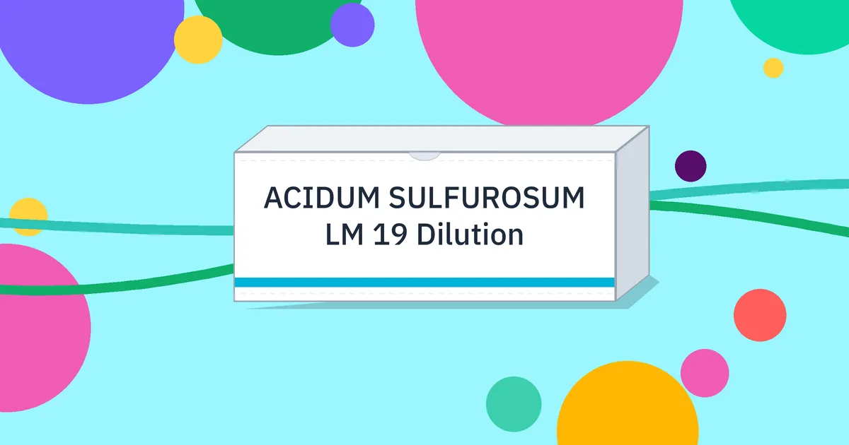 Symbolbild: Packung mit der Aufschrift ACIDUM SULFUROSUM LM 19 Dilution (PZN 13284973) – Verfügbarkeit und Bezug in Apotheken in Frankfurt am Main