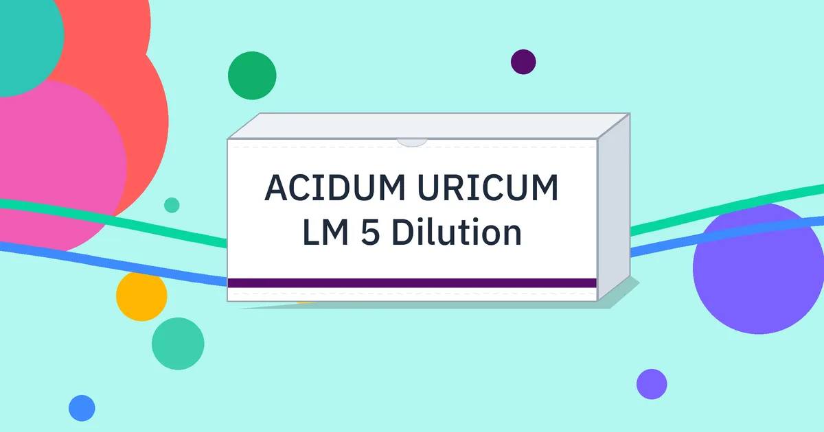Symbolbild: Packung mit der Aufschrift ACIDUM URICUM LM 5 Dilution (PZN 13288451) – Verfügbarkeit und Bezug in Apotheken in Frankfurt am Main