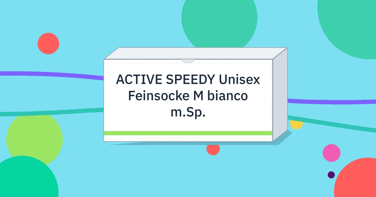 Symbolbild: Packung mit der Aufschrift ACTIVE SPEEDY Unisex Feinsocke M bianco m.Sp. (PZN 16194851) – Verfügbarkeit und Bezug in Apotheken in Frankfurt am Main