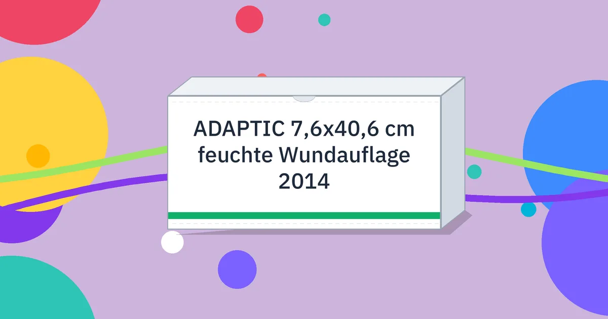 Symbolbild: Packung mit der Aufschrift ADAPTIC 7,6x40,6 cm feuchte Wundauflage 2014 (PZN 18055295) – Verfügbarkeit und Bezug in Apotheken in Frankfurt am Main