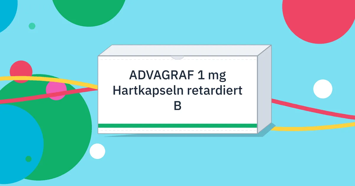 Symbolbild: Packung mit der Aufschrift ADVAGRAF 1 mg Hartkapseln retardiert B (PZN 06052239) – Verfügbarkeit und Bezug in Apotheken in Frankfurt am Main