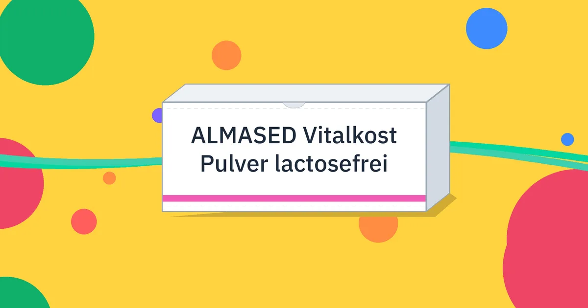 Symbolbild: Packung mit der Aufschrift ALMASED Vitalkost Pulver lactosefrei (PZN 12344348) – Verfügbarkeit und Bezug in Apotheken in Frankfurt am Main